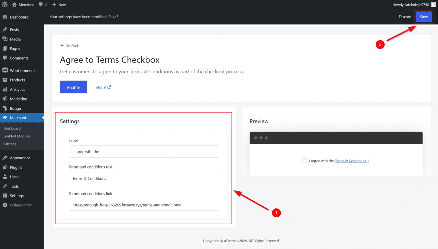 Agree to Terms Checkbox - aThemes Knowledge Base