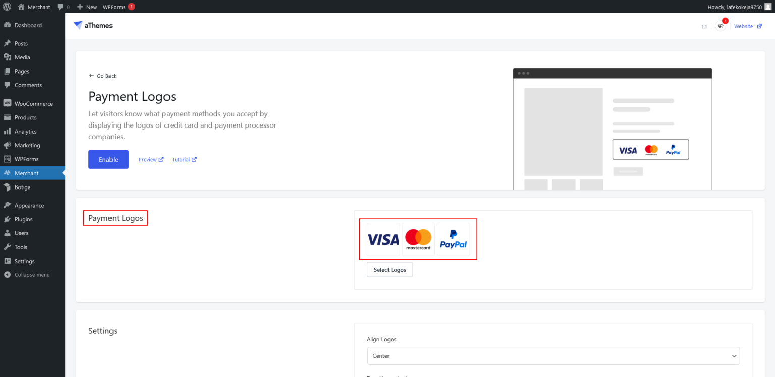 Payment Logos - aThemes Knowledge Base