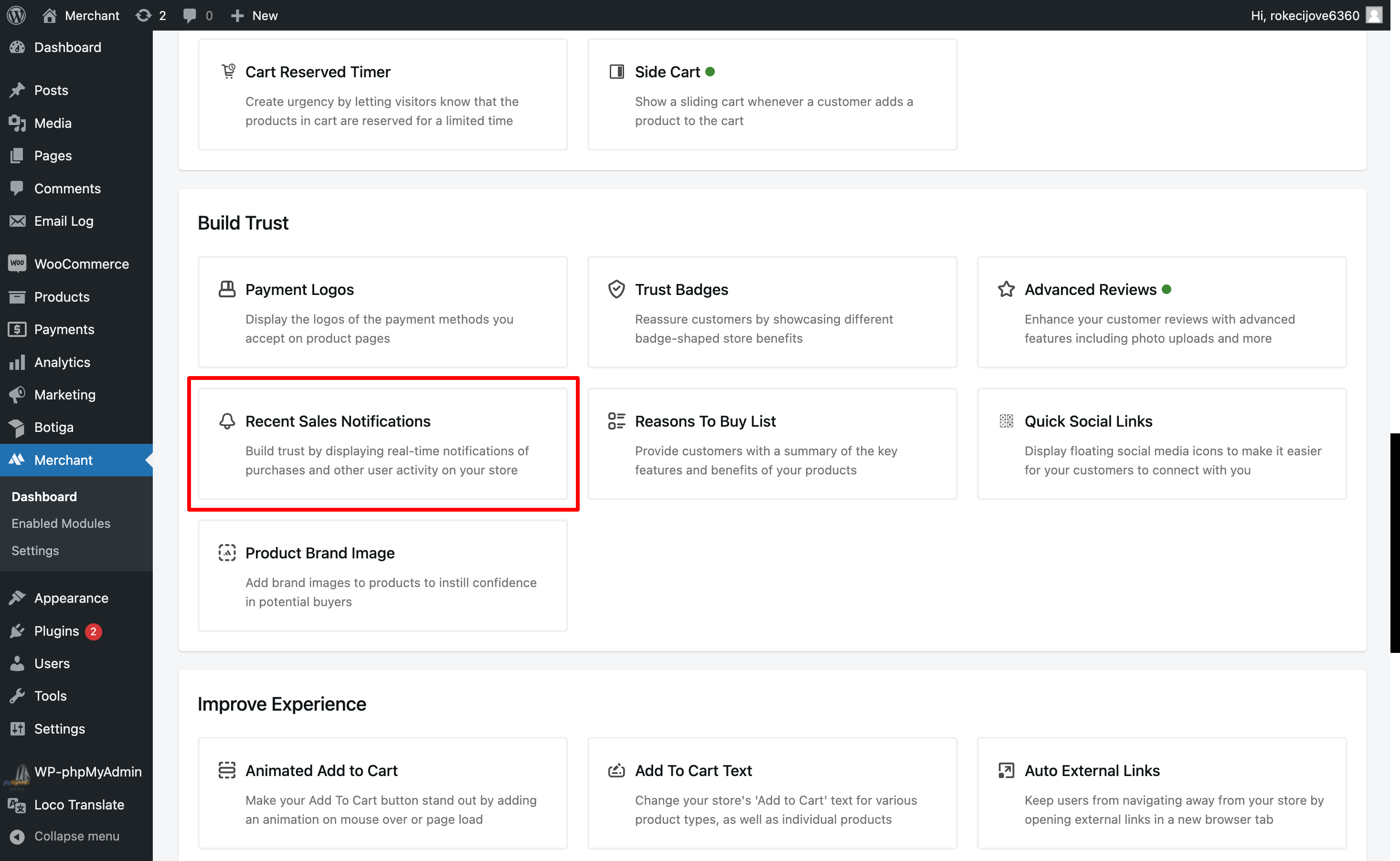 Merchant Pro Recent Sales Notifications Documentation